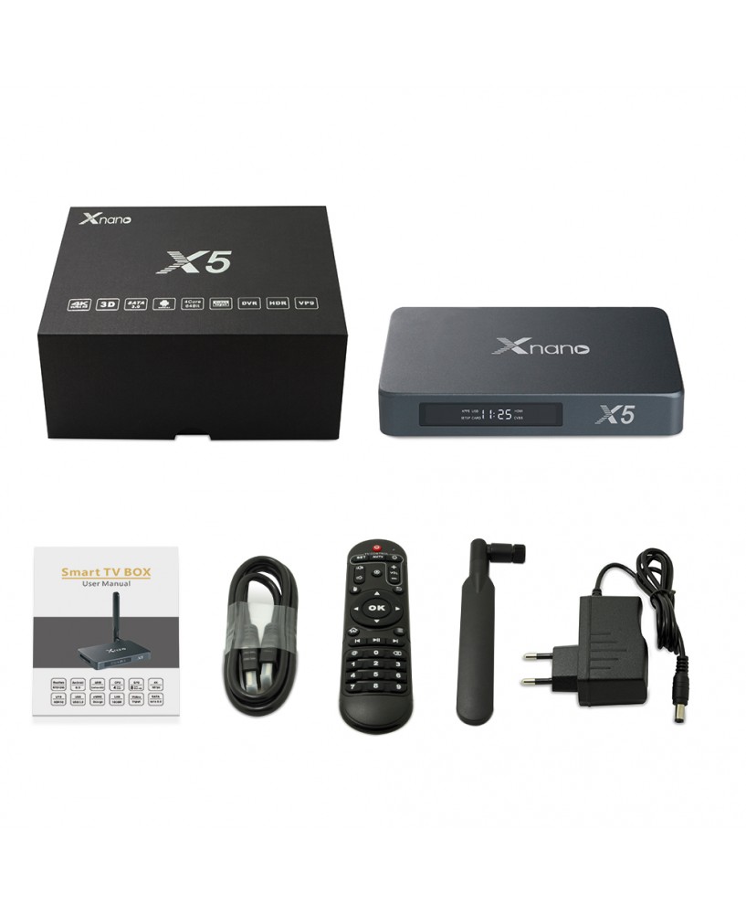 TV Box Xnano X5 Realtek RTD1295 DDR smart tv antena externa android 6.0